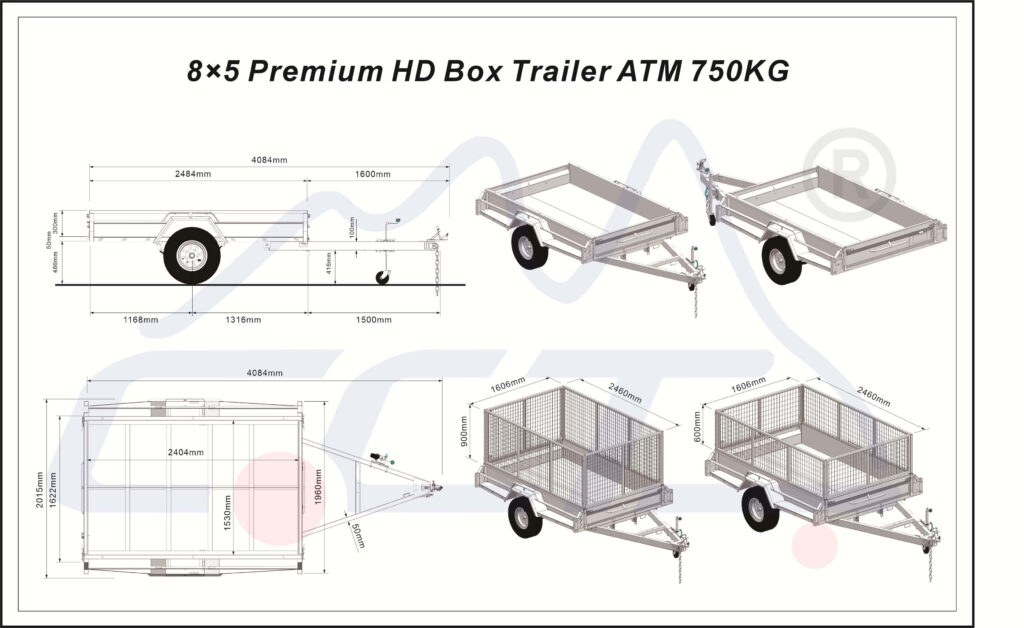 8x5 Premium Heavy-Duty Box Trailer For Sale 750kg ATM | CCT®