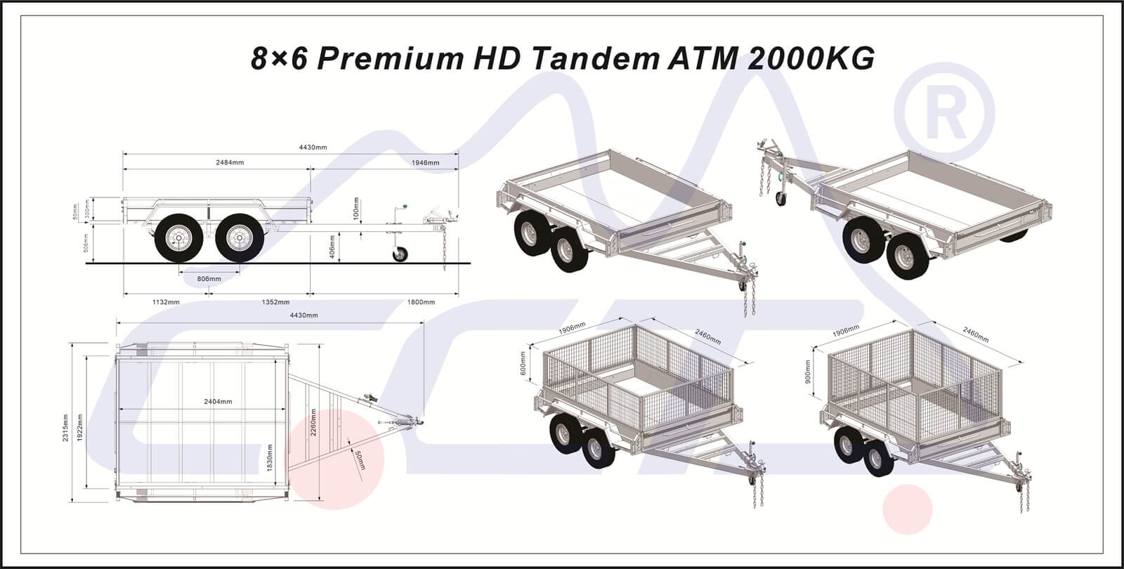 8x6 Tandem Box Trailer ATM-2000kg For Sale in QLD | CCT®