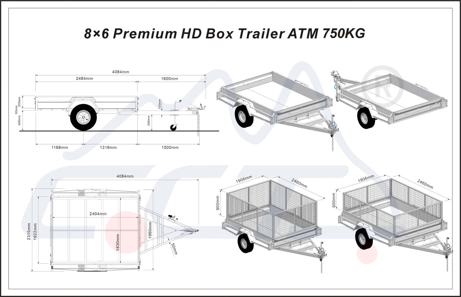 8x6 Premium Heavy-Duty Box Trailer For Sale 750kg ATM | CCT®