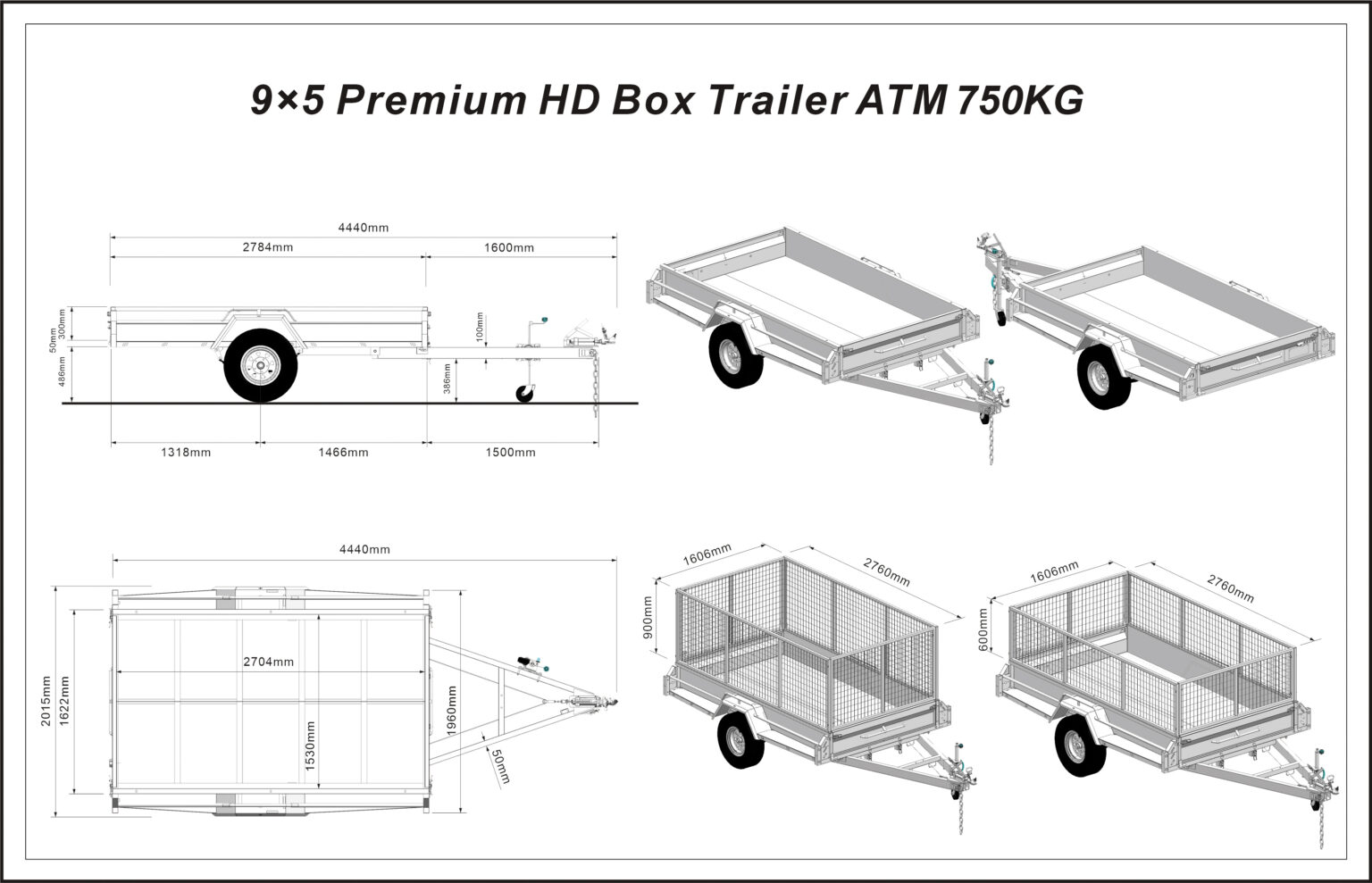9x5 Premium Heavy-Duty Box Trailer For Sale 750kg ATM | CCT®